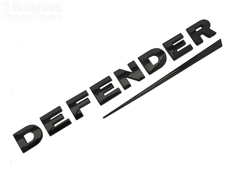 Badge "Defender" Rear Raised Lettering Gloss Black — 3 Brothers Classic ...