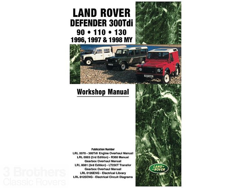 Land Rover Defender 300Tdi Workshop Manual 1996-98 Model Year — 3 ...