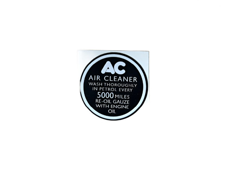 Engine Bay Decal Air Cleaner "Wash Thoroughly…" — 3 Brothers Classic Rovers