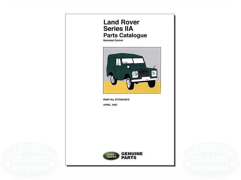 Land Rover Series 2a Bonneted Control Parts Catalogue — 3 Brothers ...