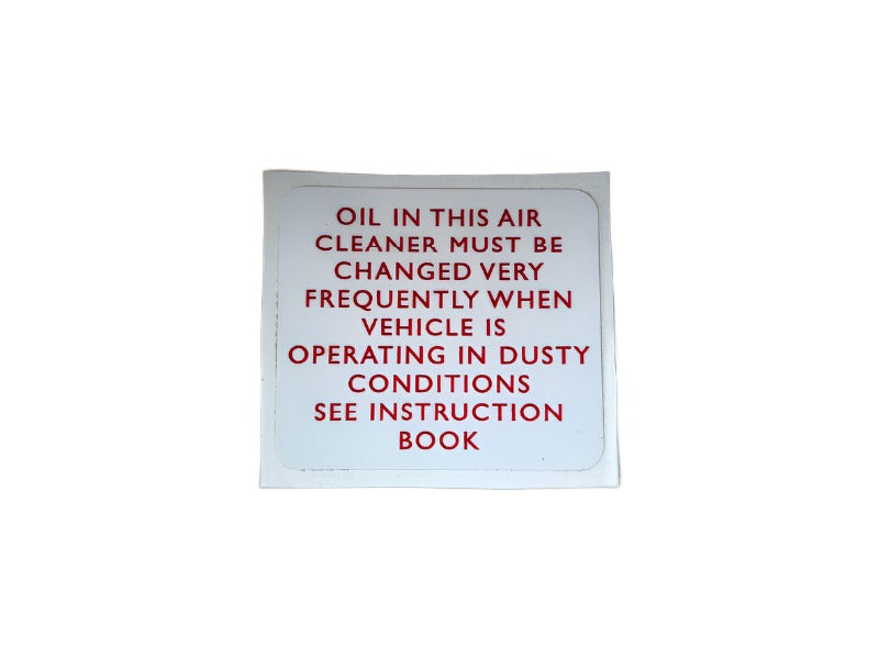 Engine Bay Decal Oil Bath Cleaner Instructions — 3 Brothers Classic Rovers