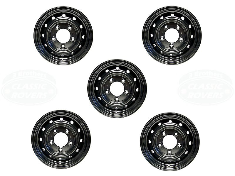 Set of 5 Steel Wolf Rims Vented 6.5"x16" Tubeless Black — 3 Brothers ...