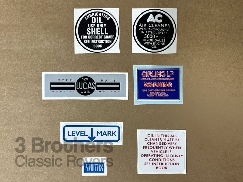 Engine Bay Decal Set for Series 2, 2a, 3 — 3 Brothers Classic Rovers